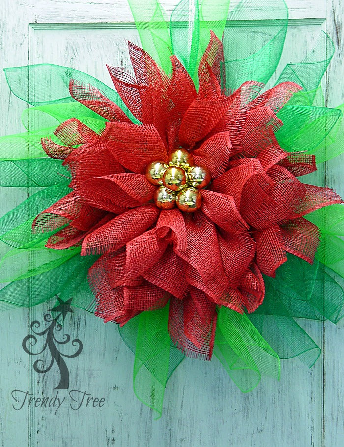 Poinsettia Wreath Tutorial — Trendy Tree