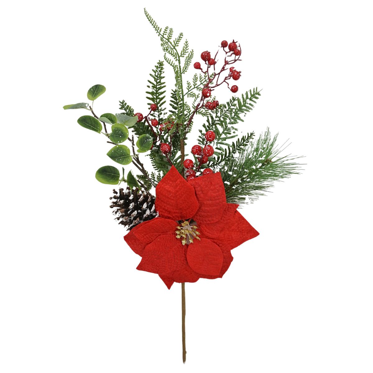 20" Poinsettia Iced Berry Spray 64403 — Trendy Tree
