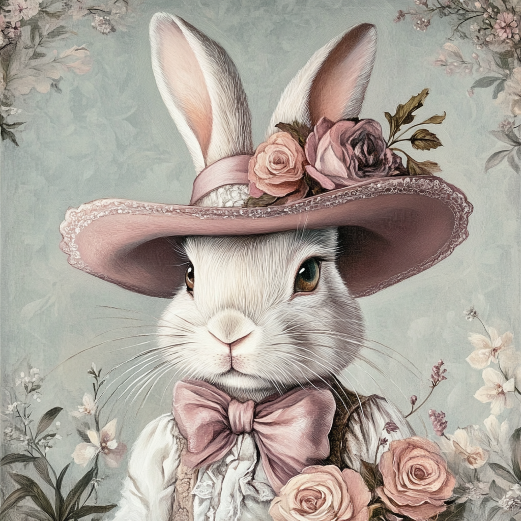 10" x 10" Victorian Bunny Sign TTE-200 — Trendy Tree