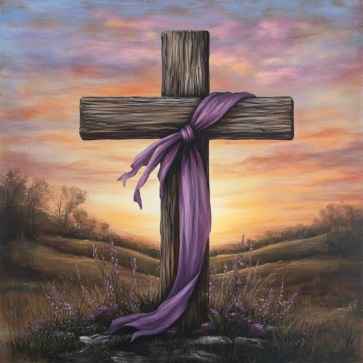 10" x 10" Wooden Easter Cross Sign TTE-192 — Trendy Tree