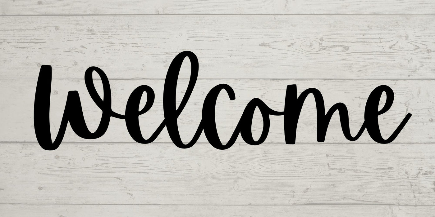 12"x6" Trendy Tree Welcome Light Wood Rectangle Metal Sign TT-130