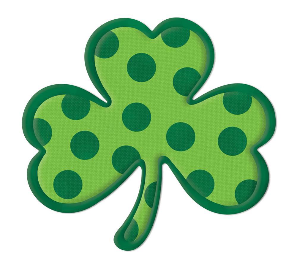 11.5"Lx10.5"H Embossed Polka Dot Clover Light Green/Emerald Green MD08 ...